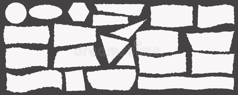 Paper Rectangle with Rough Edge. Torn Shapes with Jagged Border. Grunge ...