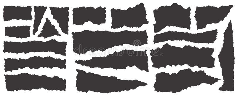 Paper Rectangle with Rough Edge. Torn Shapes with Jagged Border. Grunge ...