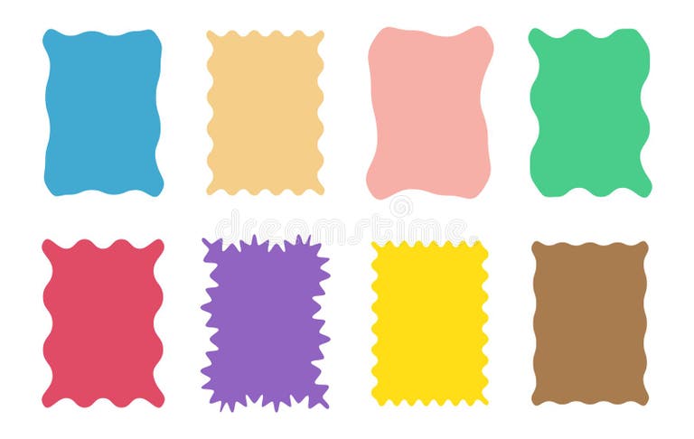 Paper, Rectangle Wave Shape, Paper Free Form with Edge Cut, Papercut ...