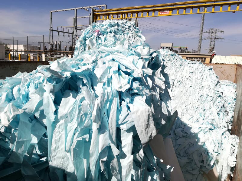 Paper waste on container. stock photo. Image of waiting - 98928332