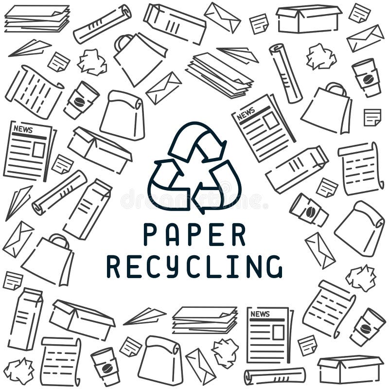 Paper recycling icons stock vector. Illustration of heading - 118197135