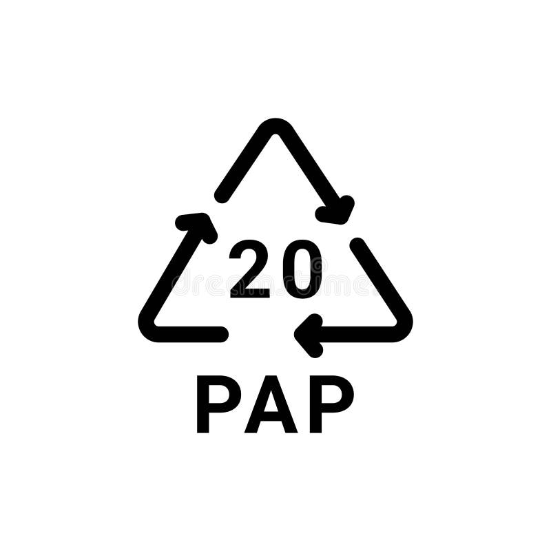 Paper Recycling Code PAP 20 Line Icon. Consumption Code Stock Vector ...