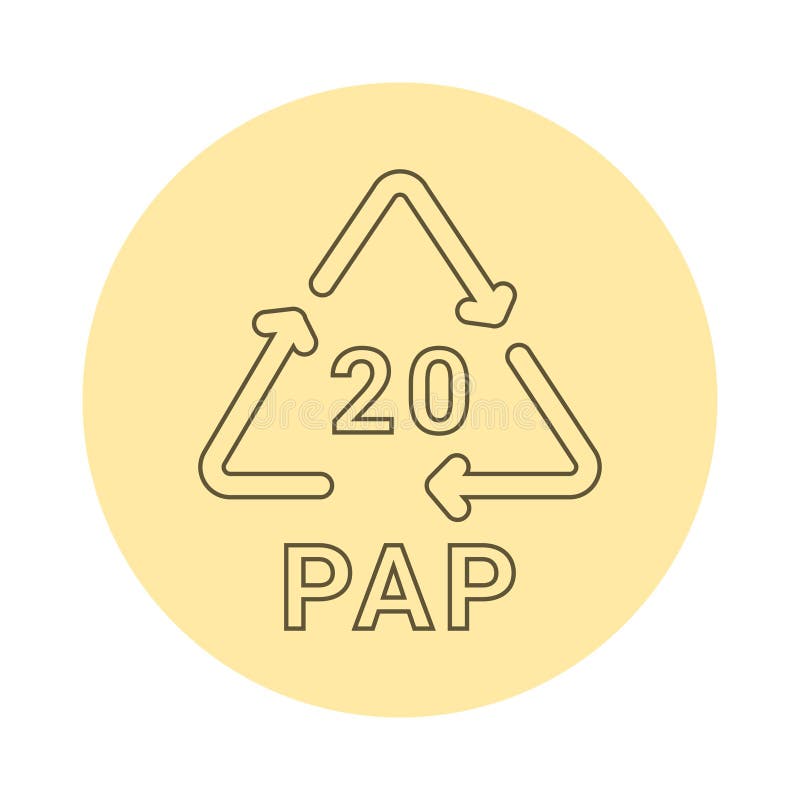 Paper Recycling Code PAP 20 Line Icon. Consumption Code Stock ...