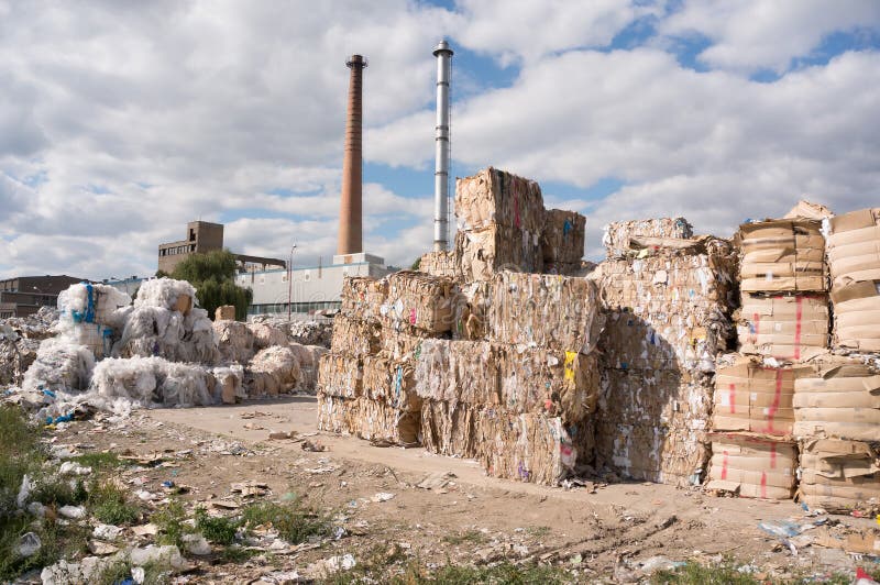 Paper recycling factory stock image. Image of polluted - 45827205