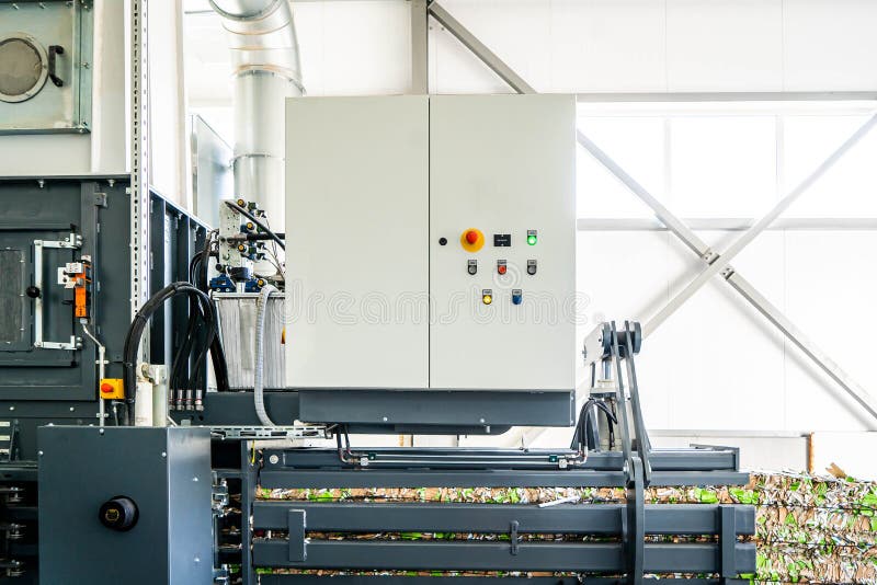 Paper Recycling Truck and Forklift Loading Old Papers Stock Image ...