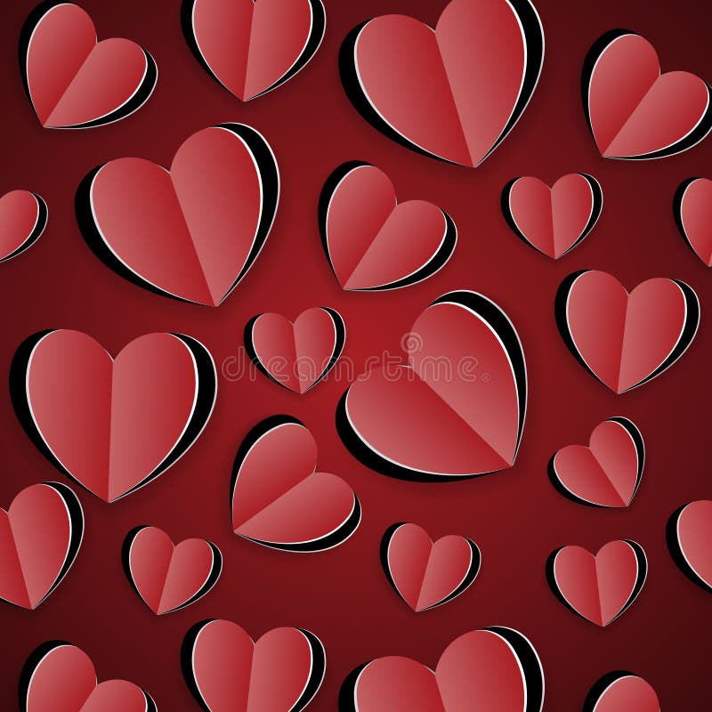 Paper red hearts stock vector. Illustration of gray, white - 30898543