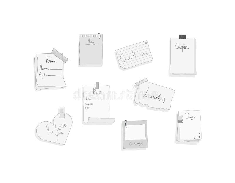Big Set of Reminder Stickers. Stock Vector - Illustration of list ...