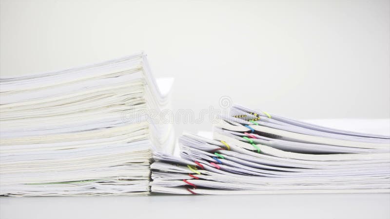 Paper Report and Step Overload of Old Paperwork Time Lapse Stock Video ...