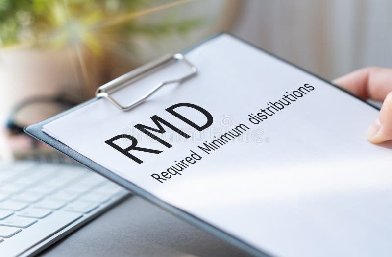 Paper with Required Minimum Distributions RMD on a Table Stock Image ...