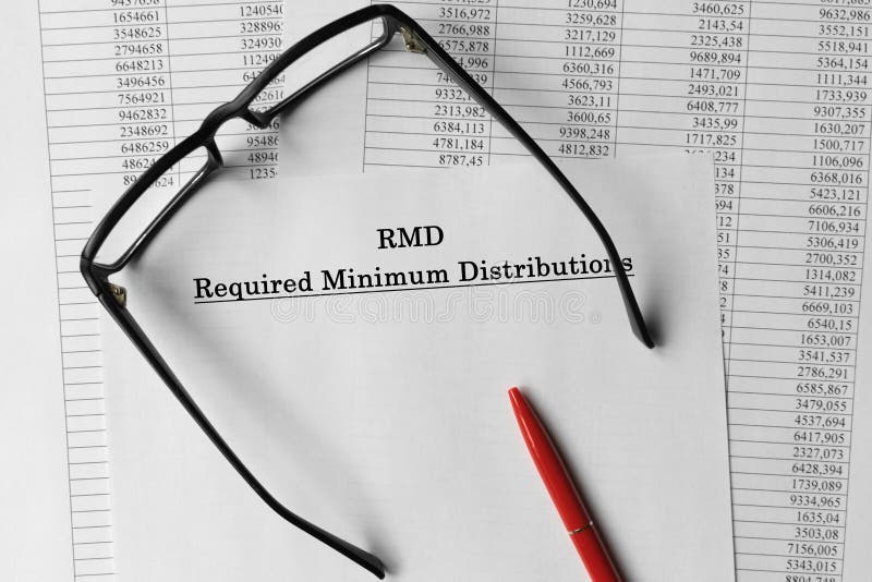 RMD Required Minimum Distributions. Stock Photo - Image of business ...