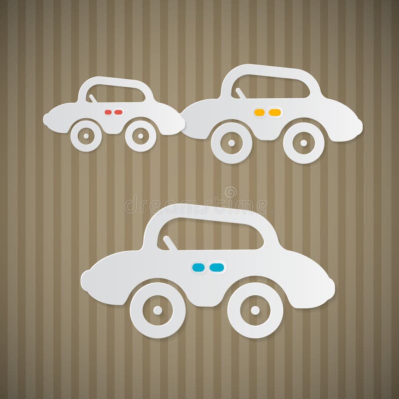 Cars on Cardboard Background Stock Vector - Illustration of icon ...