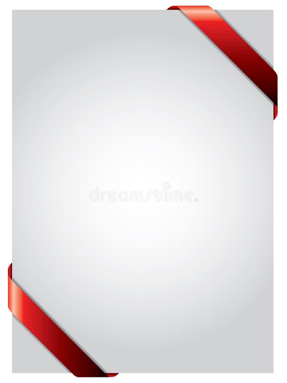 Paper with Ribbon in Corners 2 Stock Vector - Illustration of ...