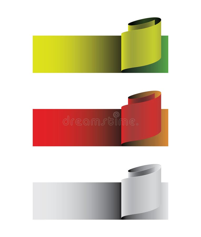 Paper ribbon web banner stock vector. Illustration of curled - 330520028