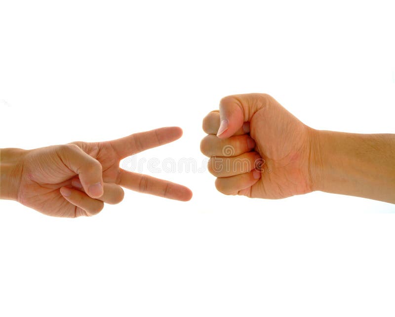 Paper Rock Scissors Hand Game Isolated Stock Photo - Image of activity ...