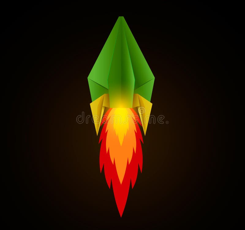 Paper Rocket stock vector. Illustration of aviation, flight - 46121141