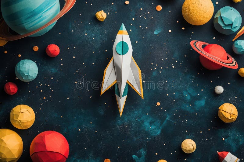Paper Rocket Soaring Colorful Galaxy Stock Photos - Free & Royalty-Free ...