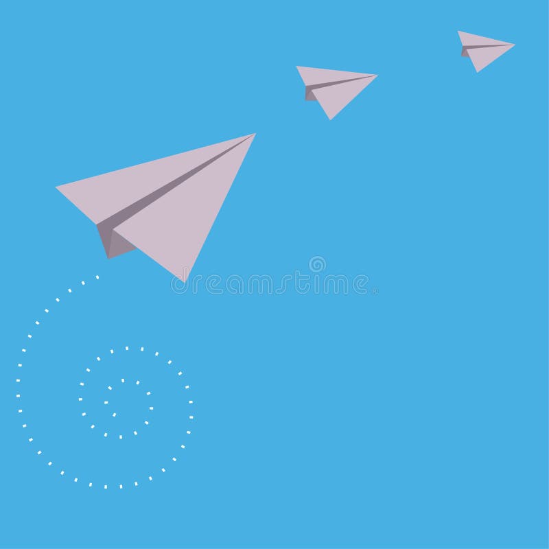 Paper Rockets on Bue Background Stock Vector - Illustration of clouds ...