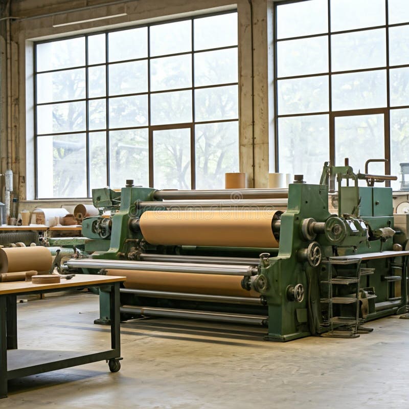 Paper Roll Machine in Natural Light Stock Image - Image of ...