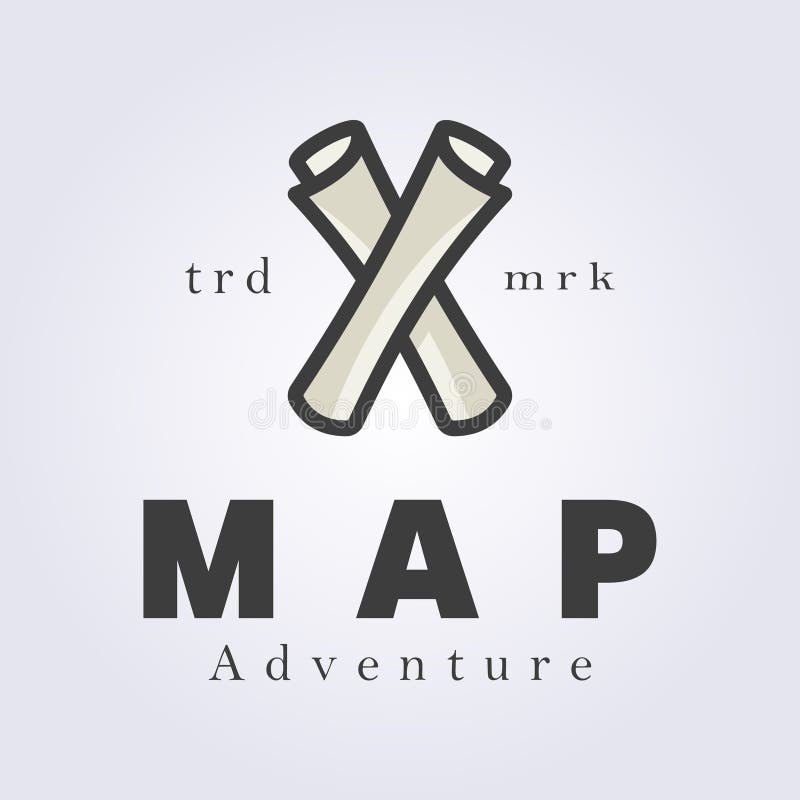 Paper Roll Map Logo Template Design, Outline Map Logo Symbol Icon ...