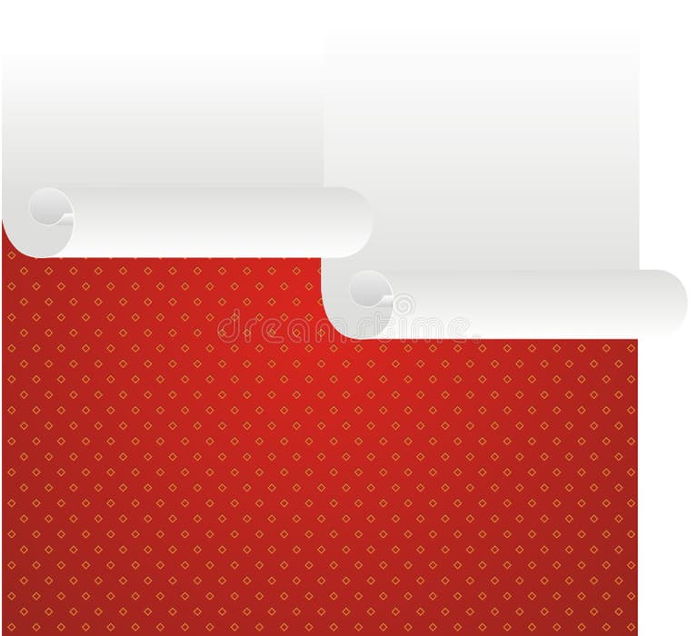 Paper roll and red frame stock vector. Illustration of wall - 23120873