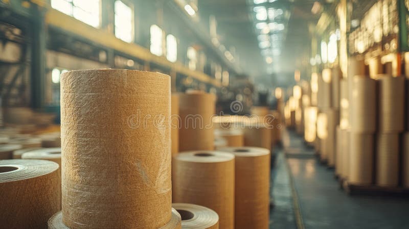 Paper Rolls Large Industrial Warehouse Setting Stock Photos - Free ...