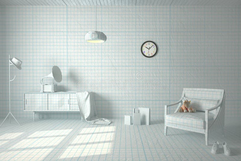 Paper room stock illustration. Illustration of toys, cleanliness - 58192471