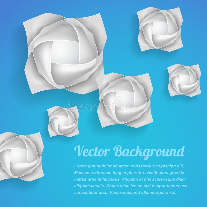 Paper Rose Flowers Background Stock Vector - Illustration of creative ...