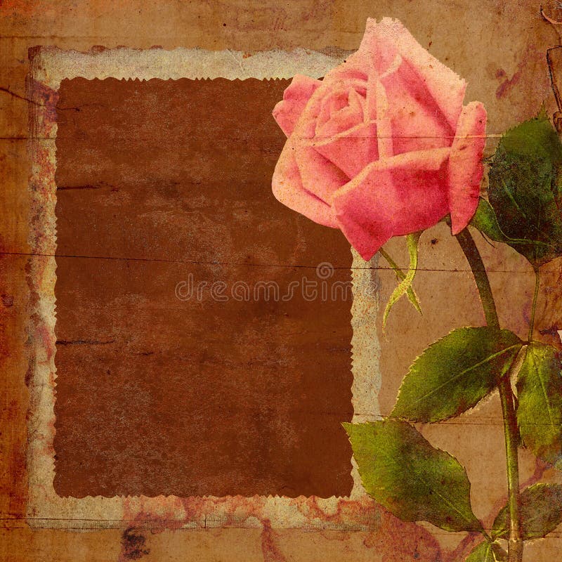 Vintage Rose Azure Scrapbook Paper Stock Image - Image of scrapbooking ...