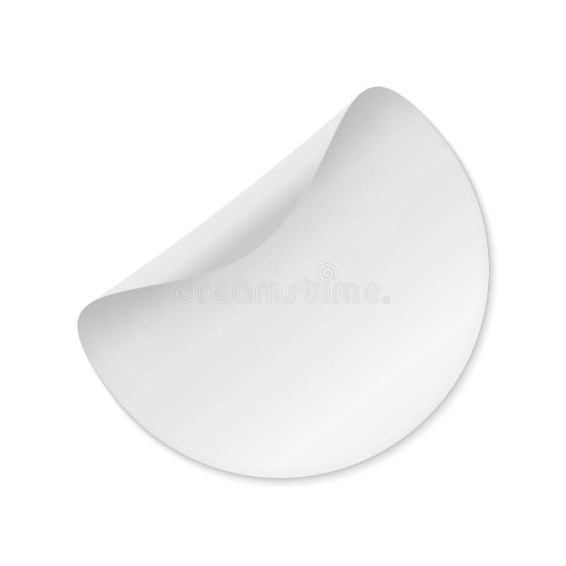 Paper Round Sticker with a Curved Corner. Realistic Element of the ...
