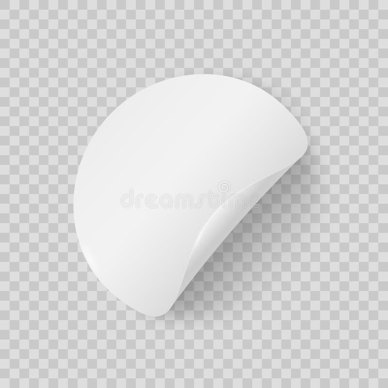 Paper Round Sticker with a Curved Corner on a Transparent Background ...