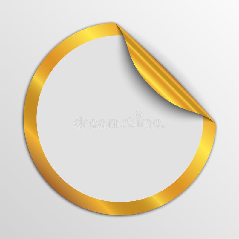 Set of Gold Paper Stickers. Blank Banners with Shadows. Gold Stickers ...