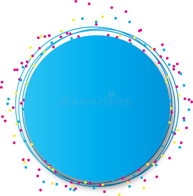 Paper Round White Card with Color Drops. Vector Illustration Stock ...