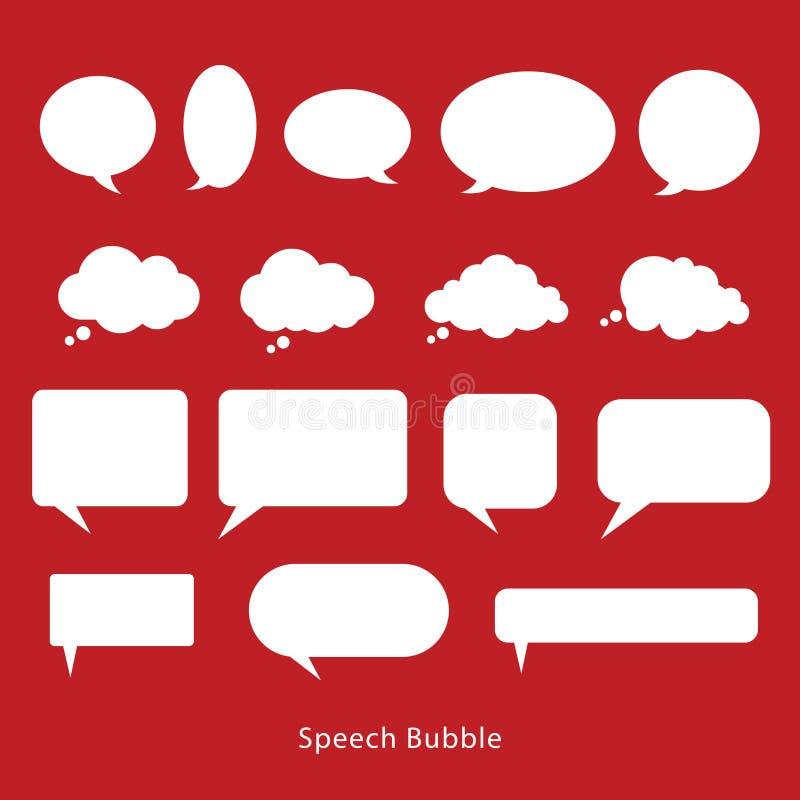 Set of Rounded Speech Bubbles Isolated Stock Illustration ...