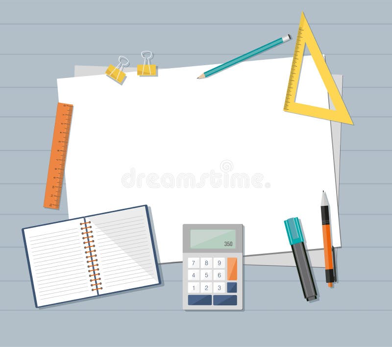 Calculator Ruler Pencil Maths Stock Illustrations – 132 Calculator ...