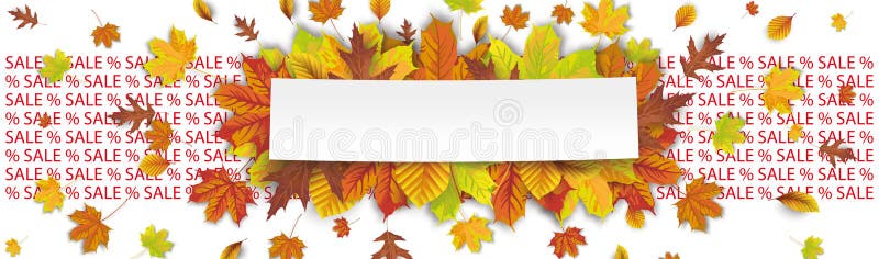 Paper Sale Autumn Foliage Explosion Long Header Stock Vector ...