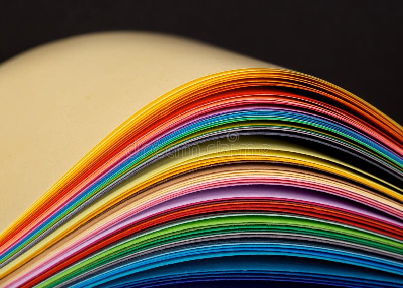Horizontal Image of Paper Samples in Rainbow Colors. Stock Photo ...