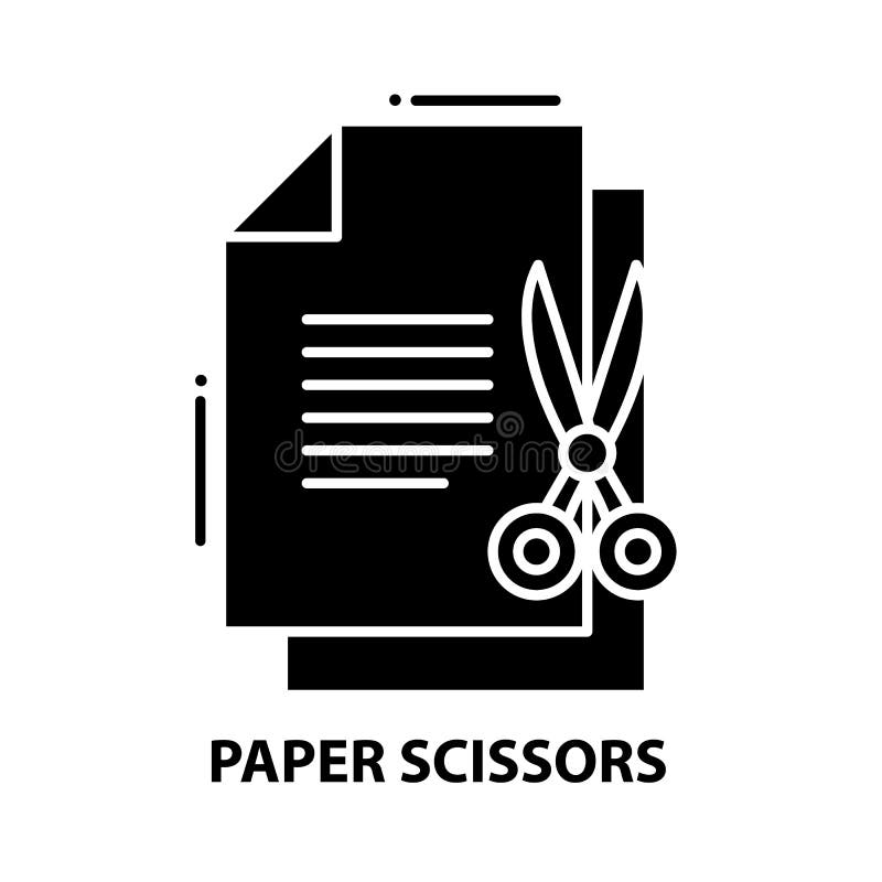 Paper Scissors Icon, Black Vector Sign with Editable Strokes, Concept ...