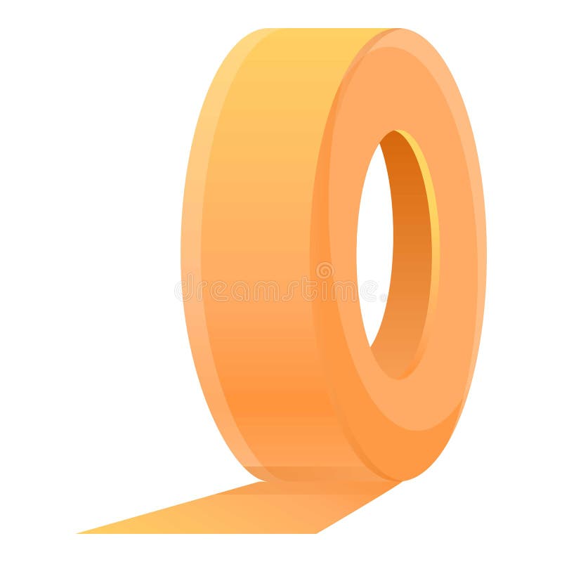 Paper Scotch Tape Roll Icon, Cartoon Style Stock Vector - Illustration ...