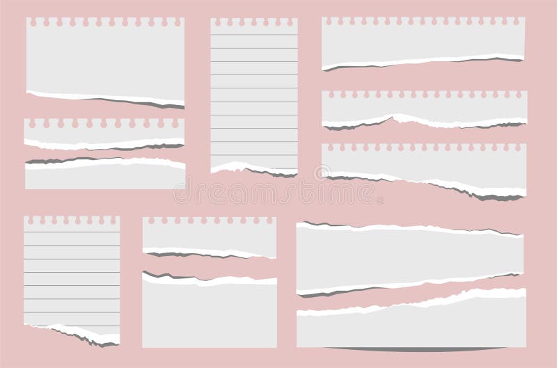 Paper Scraps. Ripped Papers, Torn Page Pieces and Scrapbook Note Paper ...