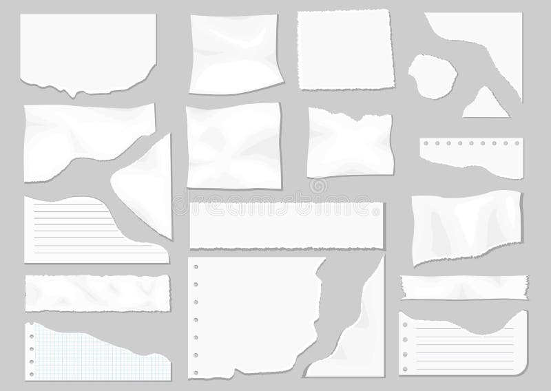Paper Scraps. Ripped Paper Vector Stock Vector - Illustration of ripped ...