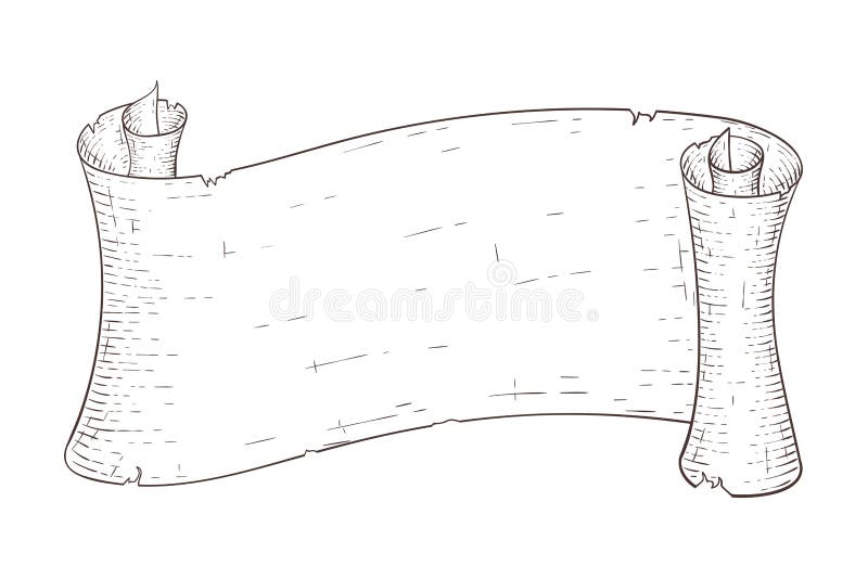 Paper Scroll. Hand Drawn Sketch Stock Vector - Illustration of simple ...