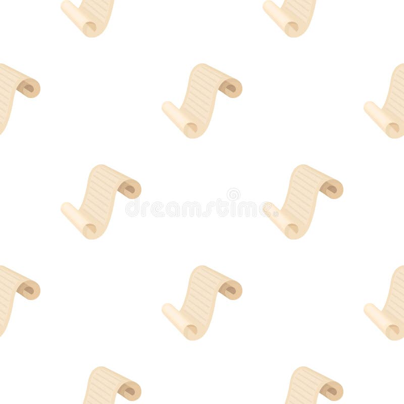 Paper Scroll Icon in Cartoon Style Isolated on White Background ...
