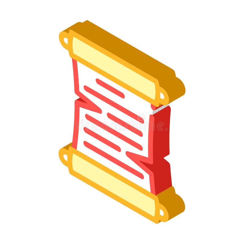 Paper Scroll Isometric Icon Vector Sign Illustration Stock Vector ...