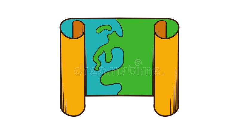 Ancient Scroll Map Icon Animation Stock Footage - Video of manuscript ...