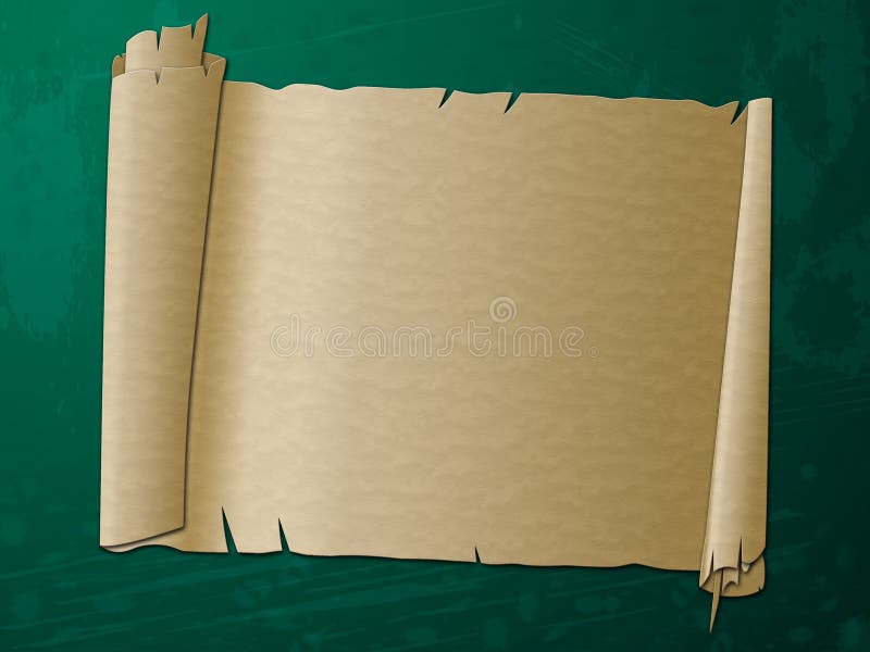 Paper Scroll Represents Rolled Up and Aged Stock Illustration ...
