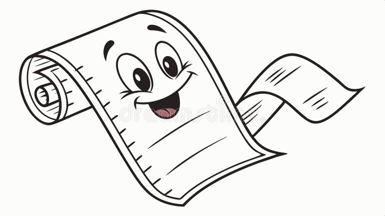 Paper Scroll with Ruler, Document and Measurement Tool Vector Design ...