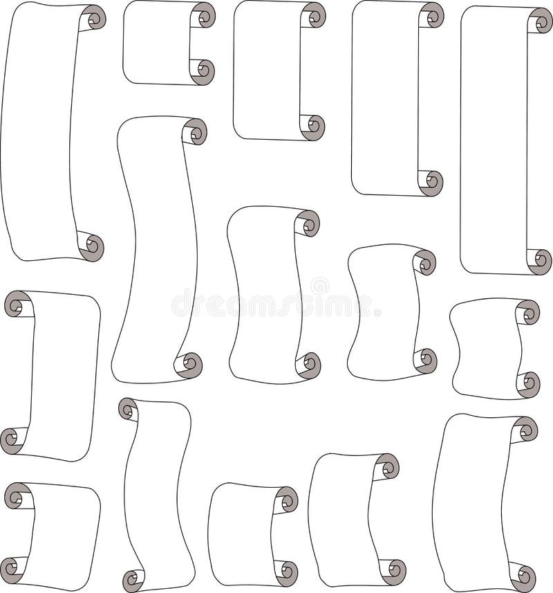 Paper scroll set stock vector. Illustration of decoration - 195026746