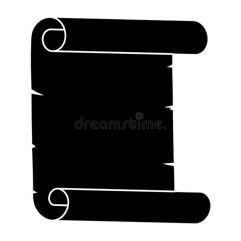 Paper Scroll Silhouette Vector Symbol Icon Design. Beautiful Ill Stock ...