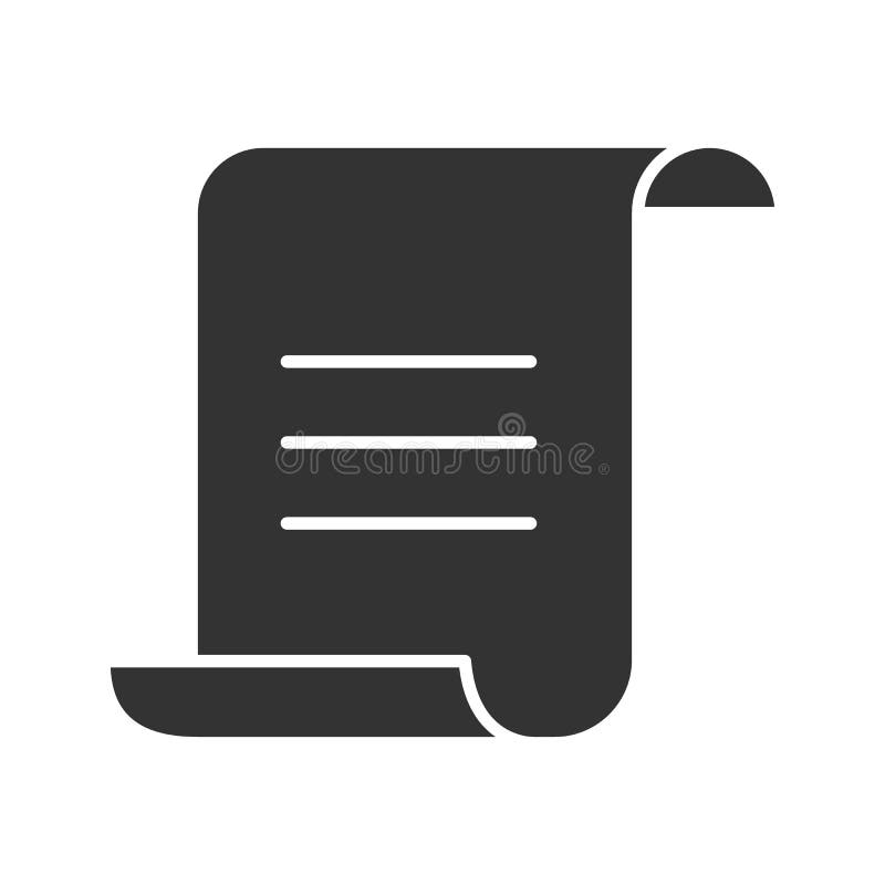 Paper Scroll with Text Linear Icon Stock Vector - Illustration of ...