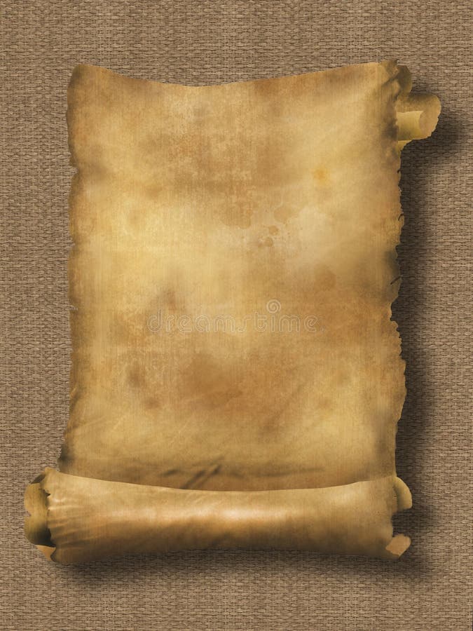 Paper scroll on texture stock illustration. Illustration of blank ...